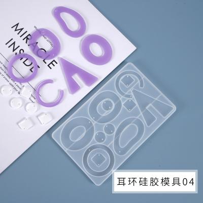 China DIY Crystal Drop Adhesive Earring Mold, Geometric O-shaped C-shaped Earring Pendant, Earring Accessory, Silicone Mold for sale