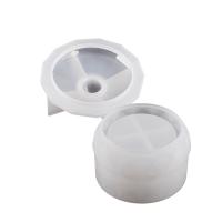 China Resin Dropper Cut Surface Circular Diamond Storage Can DIY Gypsum Ashtray Storage Box Silicone Mold for sale