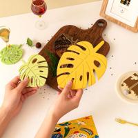 China INS-style Leaf-shaped Cup Coaster Silicone Mold DIY Aromatic Resin Turtle Back Leaf Hollow Desktop Drip Mold for sale