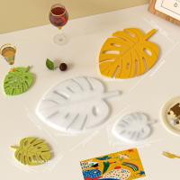 China INS-style Leaf-shaped Cup Coaster Silicone Mold DIY Aromatic Resin Turtle Back Leaf Hollow Desktop Drip Mold for sale