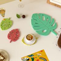 China INS-style Leaf-shaped Cup Coaster Silicone Mold DIY Aromatic Resin Turtle Back Leaf Hollow Desktop Drip Mold for sale