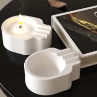China Gypsum Cement Halloween Skull Ashtray Storage Box DIY Aromatherapy Candle Cup Silicone Mold for sale