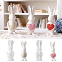 China Easter Rabbit Gypsum DIY Mold Egg Hug Heart Aromatherapy Candle Dropping Silicone Mold Cross Border Explosive Product for sale