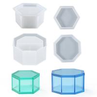 China DIY Crystal Dropper Gypsum Flowerpot Grinding Tool Octagonal Potted Plant Hexagonal Storage Box Cover Silicone Mold for sale