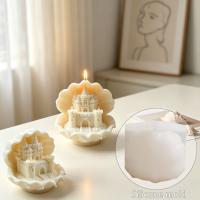 China Cross Border Popular Shell Castle Aromatherapy Candle Silicone Mold DIY Three-dimensional Decorative Ornament Gypsum Mold for sale