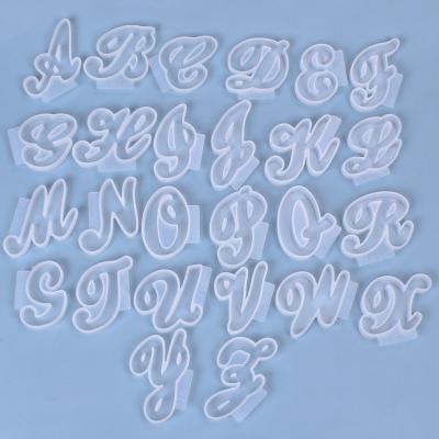 China DIY Crystal Resin Mold, Irregular Shape 26-letter Pendant Accessory Silicone Mold for sale