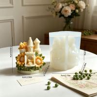 China Cross Border New Sunflower Castle Aromatherapy Candle Silicone Mold DIY Gypsum Ornament 3D Mold for sale