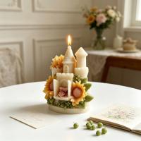 China Cross Border New Sunflower Castle Aromatherapy Candle Silicone Mold DIY Gypsum Ornament 3D Mold for sale