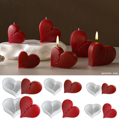China Halloween Resin Mirror Decoration Ornament Injured Heart Dropper Glue Mold DIY Love Candle Silicone Mold for sale