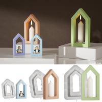 China Large, Medium And Small-sized House Dropper Candle Mold Aromatherapy Gypsum Hollow House Base Silicone Mold for sale