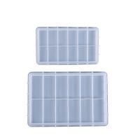 China DIY Crystal Resin Mold Rectangular Coaster Tray Tea Set Display Container Silicone Mold Wholesale for sale