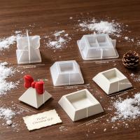China Butterfly Knot Stacking Christmas Tree Silicone Mold Geometric Square Candle Cup Storage Can Gypsum Mold for sale