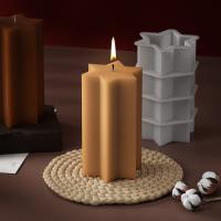 China DIY Aromatherapy Gypsum Candle Table Silicone Mold Dropping Glue Hexagram Column Resin Dry Flower Jewelry Pendant Mold for sale