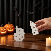 China Cross Border New Product Halloween Castle Candle Silicone Mold DIY Five Link Ghost House Decoration Gypsum Mold for sale