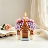 China Cross Border New Rose Blossom House Silicone Mold Aromatherapy Candle DIY Mold Factory Direct Supply for sale