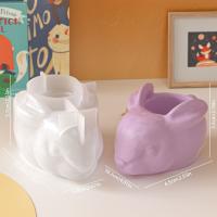 China Easter Rabbit Storage Box Gypsum Silicone Mold DIY Aromatherapy Candle Cup Fragrance Stone Ornament Dropping Mold for sale