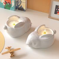China Easter Rabbit Storage Box Gypsum Silicone Mold DIY Aromatherapy Candle Cup Fragrance Stone Ornament Dropping Mold for sale