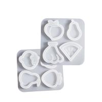 China DIY Crystal Drop Glue Strawberry Vegetable Pear Watermelon Banana Peach Persimmon Fruit Series Quicksand Pendant Silicone Mold for sale