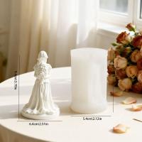 China Cross Border Flower Girl Aromatherapy Candle Silicone Mold DIY Three-dimensional Bridal Ornament Gypsum Mold for sale