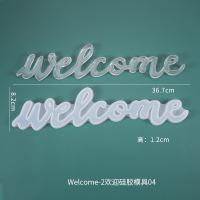 China DIY Crystal Dropping Mold English Blessing Words Welcome Birthday Listing Door Number Silicone Mold for sale