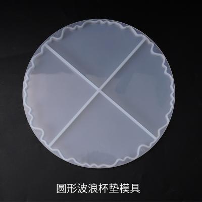 China DIY Crystal Dropper Mold, Wave Coaster Mold, Handmade Mirror Resin Table, Silicone Mold for sale