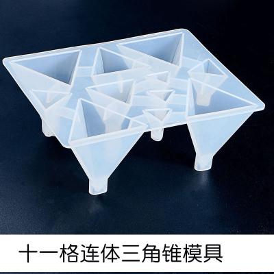 China Dropping Mold, Triangular Cone Mold, Eleven Grid Connected Triangular Cone Mold, DIY Mirror Smooth Silicone Mold for sale