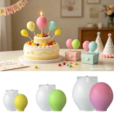 China 3D 3D Balloon Candle Mold DIY Birthday Party Dessert Cake Decoration Silicone Mold for sale