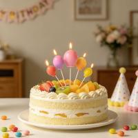 China 3D 3D Balloon Candle Mold DIY Birthday Party Dessert Cake Decoration Silicone Mold for sale