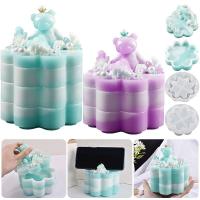 China Drip Glue DIY Resin Gypsum Eight Petal Flower Storage Box, Stacked Music Multi-layer Storage Tank, Silicone Mold for sale