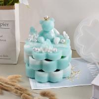 China Drip Glue DIY Resin Gypsum Eight Petal Flower Storage Box, Stacked Music Multi-layer Storage Tank, Silicone Mold for sale
