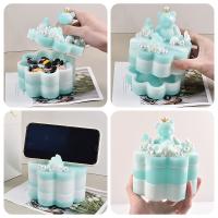 China Drip Glue DIY Resin Gypsum Eight Petal Flower Storage Box, Stacked Music Multi-layer Storage Tank, Silicone Mold for sale