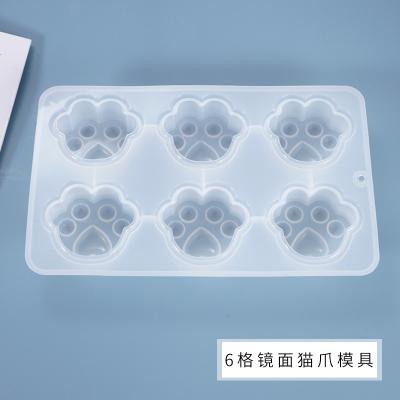 China DIY Crystal Dropping Gel Mold Love Cat Claw Mold Cartoon Cat Bear Paw Cake Mirror Silicone Mold for sale