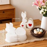 China Cross Border Easter Rabbit Easter Egg Silicone Mold Flat Candlestick Holding Egg Rabbit DIY Aromatherapy Gypsum Decoration Grinding Tool for sale