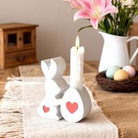 China Cross Border Easter Rabbit Easter Egg Silicone Mold Flat Candlestick Holding Egg Rabbit DIY Aromatherapy Gypsum Decoration Grinding Tool for sale