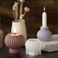 China DIY Crystal Dropper, Three-dimensional Circular Striped Candle Base, Gypsum Candle Holder, Candle Cup, Silicone Mold for sale