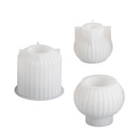 China DIY Crystal Dropper, Three-dimensional Circular Striped Candle Base, Gypsum Candle Holder, Candle Cup, Silicone Mold for sale