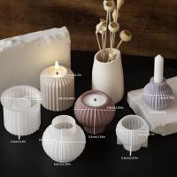 China DIY Crystal Dropper, Three-dimensional Circular Striped Candle Base, Gypsum Candle Holder, Candle Cup, Silicone Mold for sale