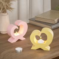 China DIY Aromatherapy Gypsum Cement Love Candlestick Base Jewelry Heart Shaped Candle Stand Decoration Silicone Mold for sale