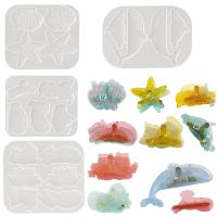China Ocean Style Hair Clip Silicone Mold, Cat Dog Dolphin Claw Clip Mold, DIY Dropper Gum Hair Accessory Mold for sale