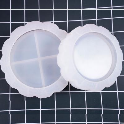 China DIY Crystal Dropper Mirror Ashtray Silicone Mold Lace Ashtray Silicone Mold New Model for sale