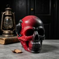 China Cross-border Crow Skull Scented Candle Silicone Mold Halloween Dark-themed DIY Plaster Figurine Handmade Mold for sale
