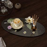 China Elliptical Desk Cup Mat Silicone Mold For Dried Flower Decorations Resin Casting DIY Desk Accessories Mold for sale