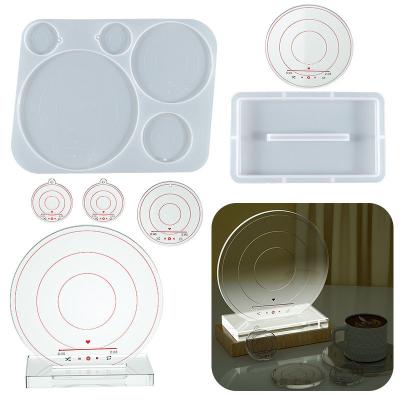 China DIY Crystal Dropping Resin Mold Round Music Disc Pendant Silicone Mold Wholesale for sale