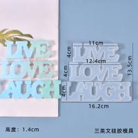 China DIY Crystal Dropping Mold Three English LIVE, LOVE, LAUGH Room Hanging Silicone Mold for sale