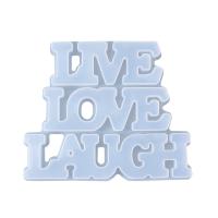 China DIY Crystal Dropping Mold Three English LIVE, LOVE, LAUGH Room Hanging Silicone Mold for sale