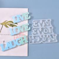 China DIY Crystal Dropping Mold Three English LIVE, LOVE, LAUGH Room Hanging Silicone Mold for sale