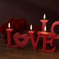 China Aromatherapy Gypsum Candle LOVE English Word DIY Valentine's Day Confession Candle Ornament Silicone Mold for sale