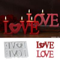 China Aromatherapy Gypsum Candle LOVE English Word DIY Valentine's Day Confession Candle Ornament Silicone Mold for sale