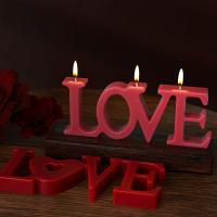 China Aromatherapy Gypsum Candle LOVE English Word DIY Valentine's Day Confession Candle Ornament Silicone Mold for sale