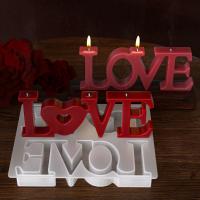 China Aromatherapy Gypsum Candle LOVE English Word DIY Valentine's Day Confession Candle Ornament Silicone Mold for sale